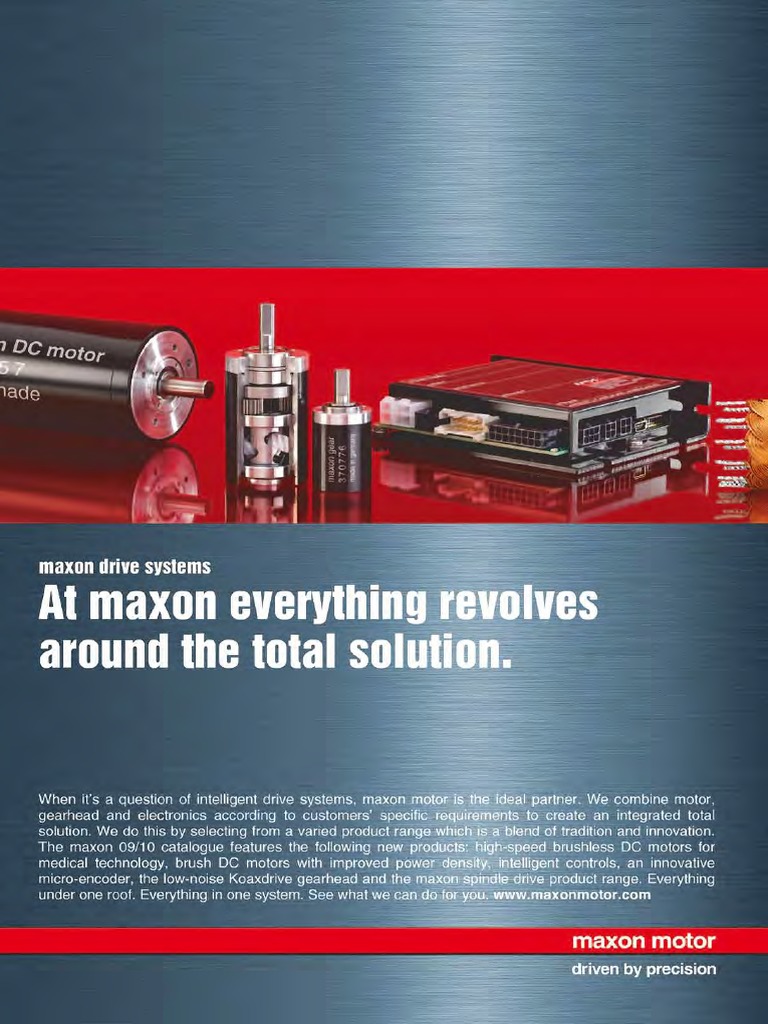 01maxon Complete Catalog 2009-2010 | PDF | Electric Motor | Gear