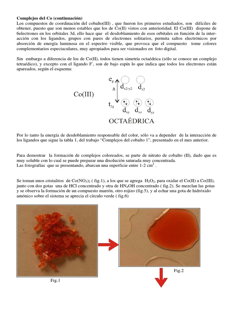 ComplejosCo3.pdf | Complejo de Coordinación | Cobalto
