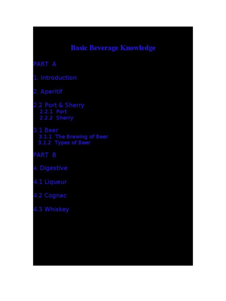 Basic Beverage Knowledge | PDF | Whisky | Scotch Whisky