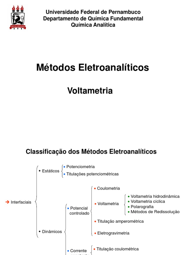 Aula de Voltametria | PDF | Eletroquímica | Corrente elétrica