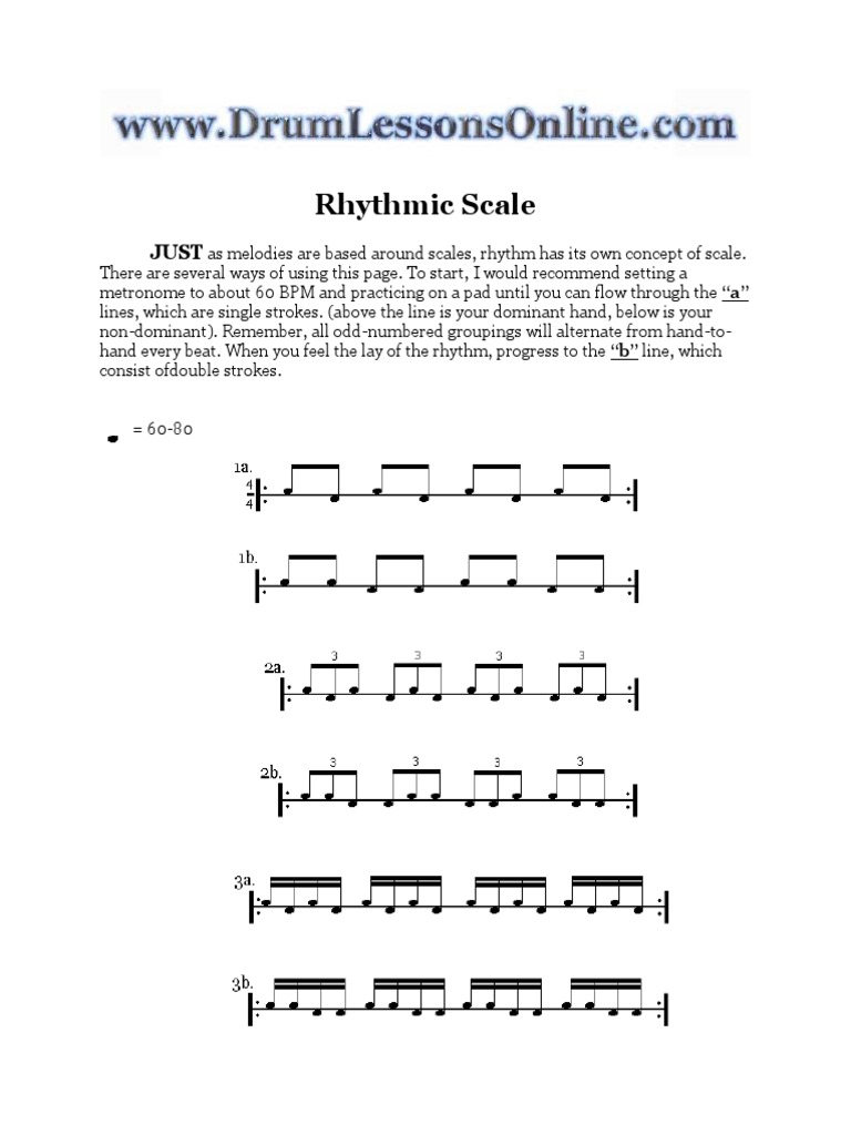 Rhythmic Scale | PDF | Rhythm | Music Theory