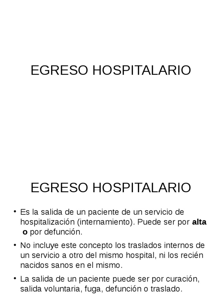 Estadísticas de Egresos Hospitalarios | PDF | Hospital | Cuidado de la ...
