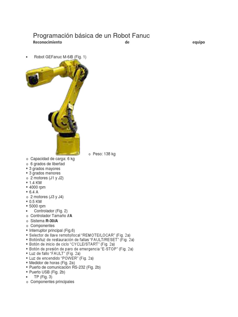 Programación básica de un Robot Fanuc