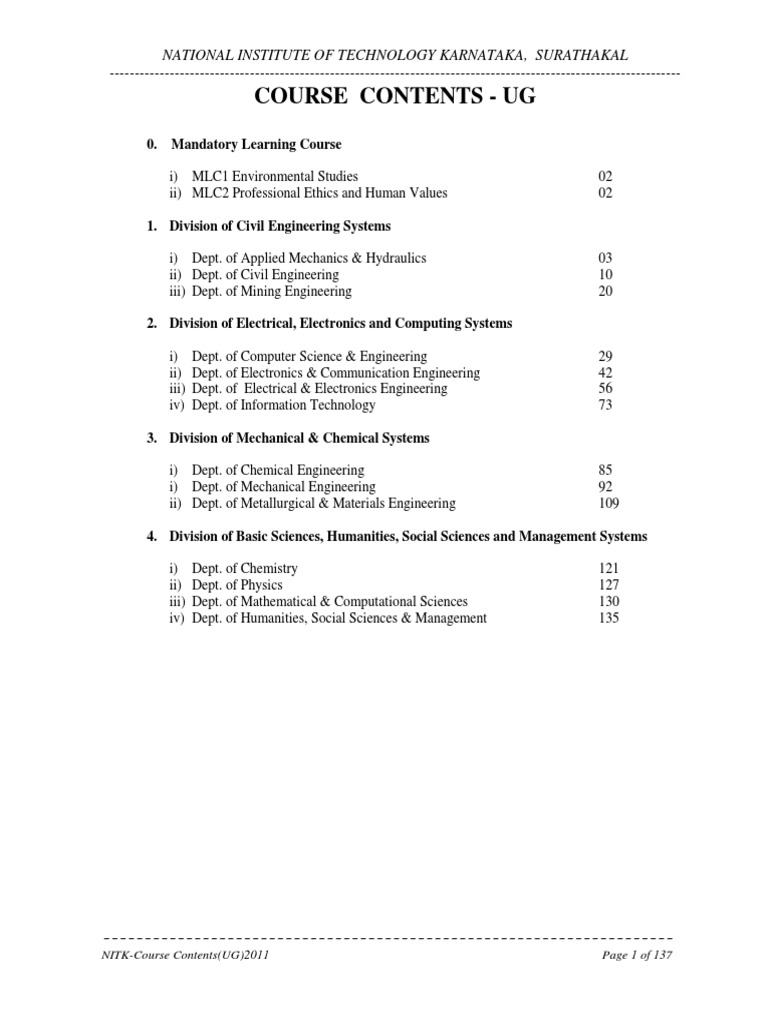 09NITK UG Course Contents 2011 | PDF | Geographic Information System ...