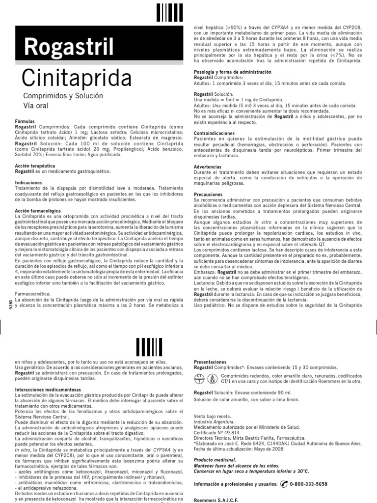 Rogas Tri L 9280 | PDF | La enfermedad por reflujo gastroesofágico | Medicamentos con receta