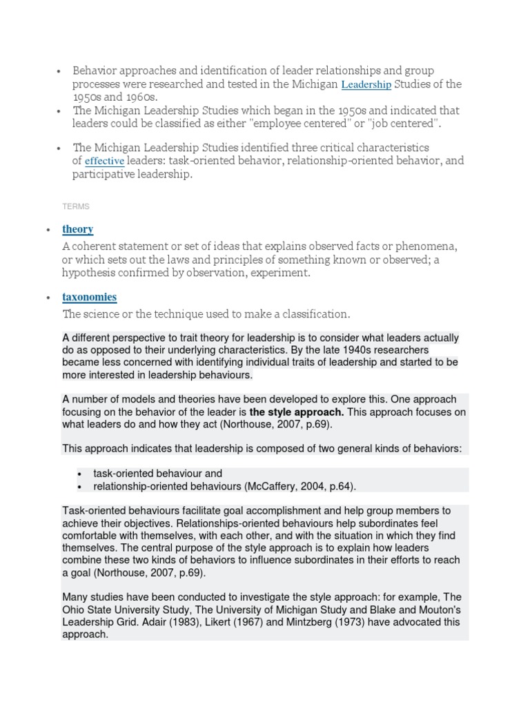 Ohio vs. Michigan Leadership Studies Comparison | PDF | Leadership ...