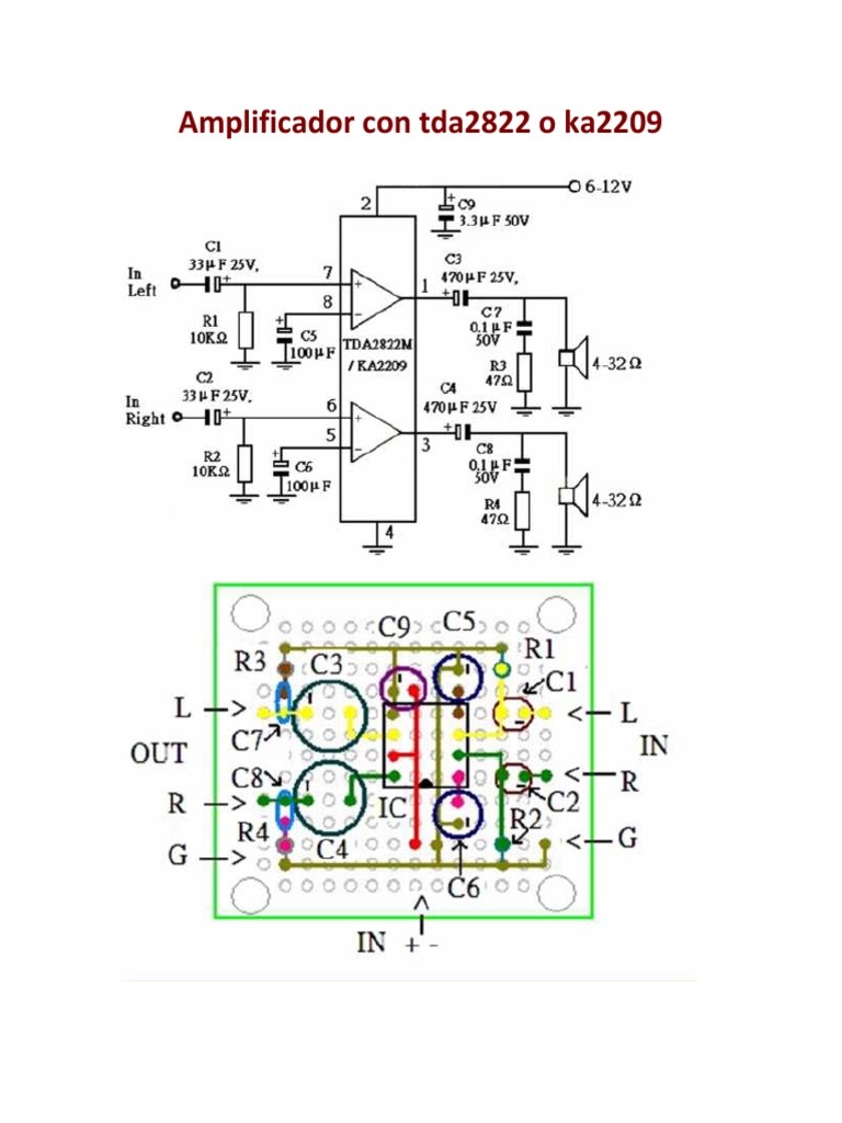 Amplificador Con Tda2822 o Ka2209 | PDF