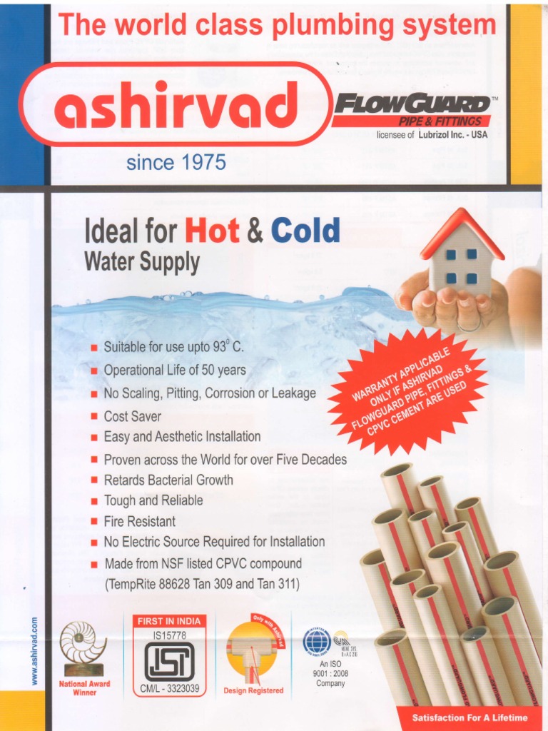 Ashirvad CPVC Plumbing Solutions | PDF | Water Heating | Pipe (Fluid ...
