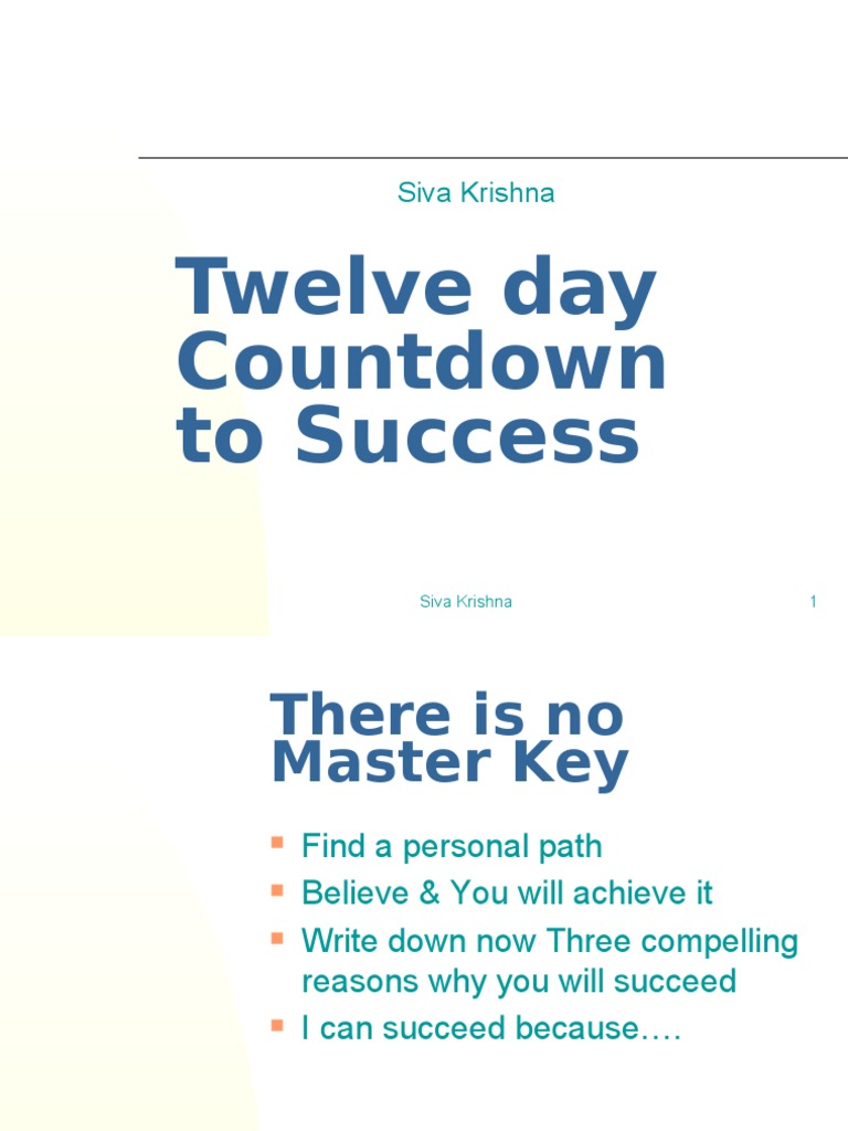 Twelve Day Countdown To Success | PDF | Neuropsychological Assessment ...