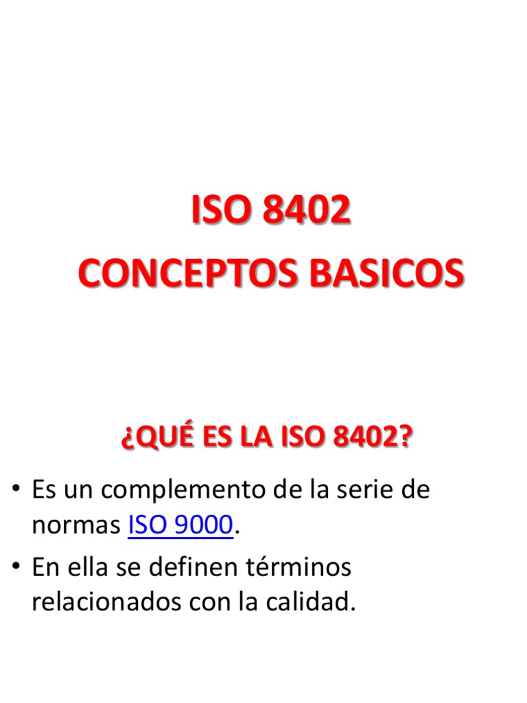 Iso 8402 | PDF | Gestión de la calidad | Calidad (comercial)