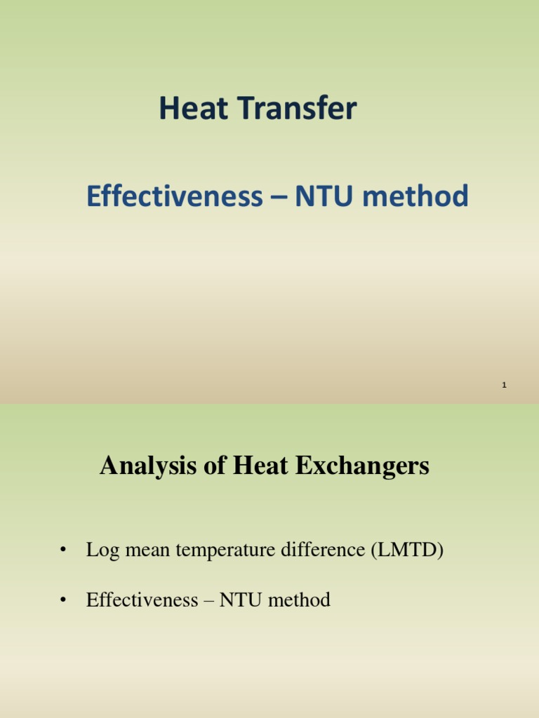 Effectiveness Ntu Method Pdf Heat Heat Transfer