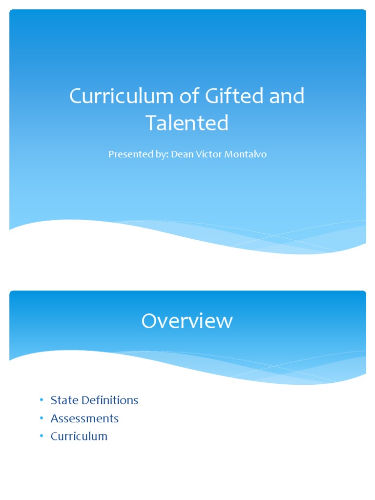Curriculum of Gifted and Talented | PDF | Intellectual Giftedness ...