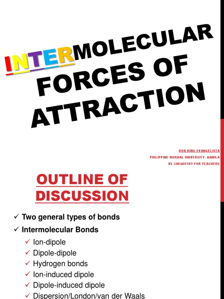 Intermolecular Forces of Attraction.pptx | Intermolecular Force ...