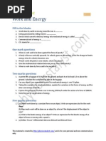 9th Work and Energy Test Paper-1 | PDF