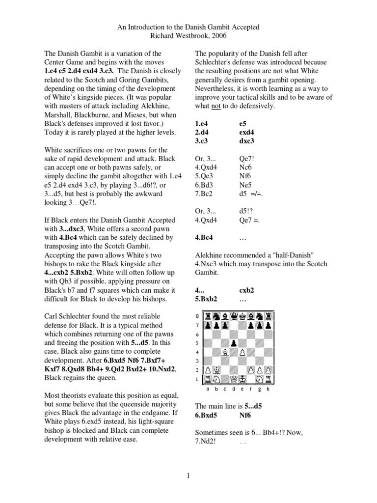 Danish Gambit 01 | PDF | Competitive Games | Abstract Strategy Games