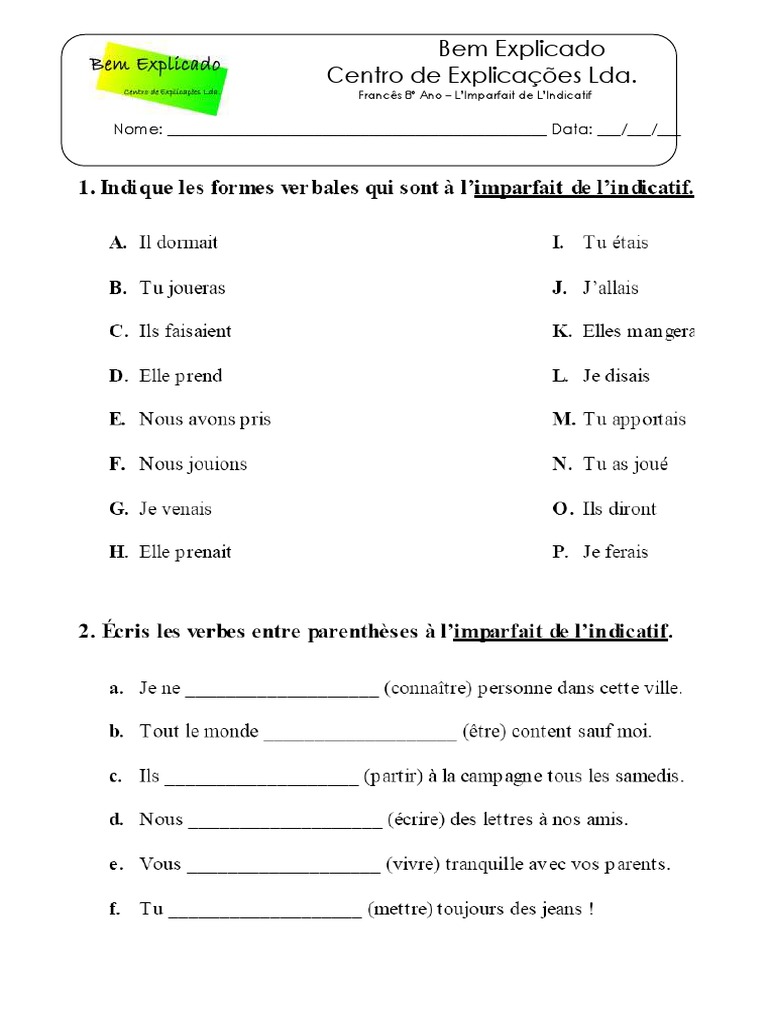 Como usar o Imperfeito no Francês para descrever ações passadas ou ...