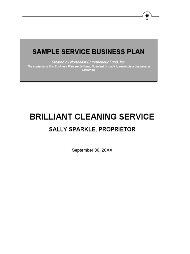 Sample Service Cleaning Business Plan | PDF | Sole Proprietorship ...