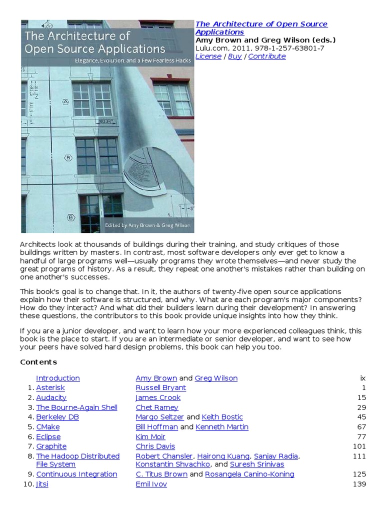 The Architecture of Open Source Applications | PDF | Art | Technology ...