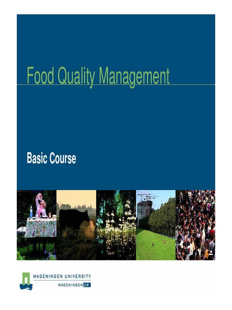 Food Quality Management: Basic Course | PDF | Risk Assessment | Risk
