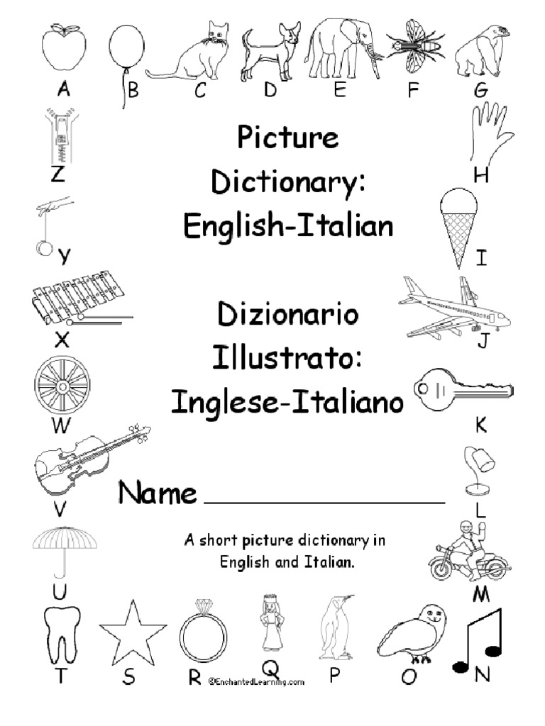 English Italian Picture Dictionary | PDF