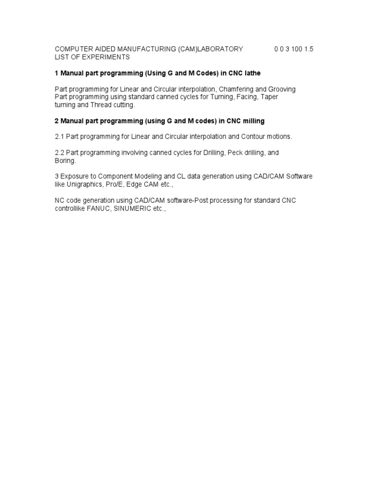 1 Manual Part Programming (Using G and M Codes) in CNC Lathe | PDF
