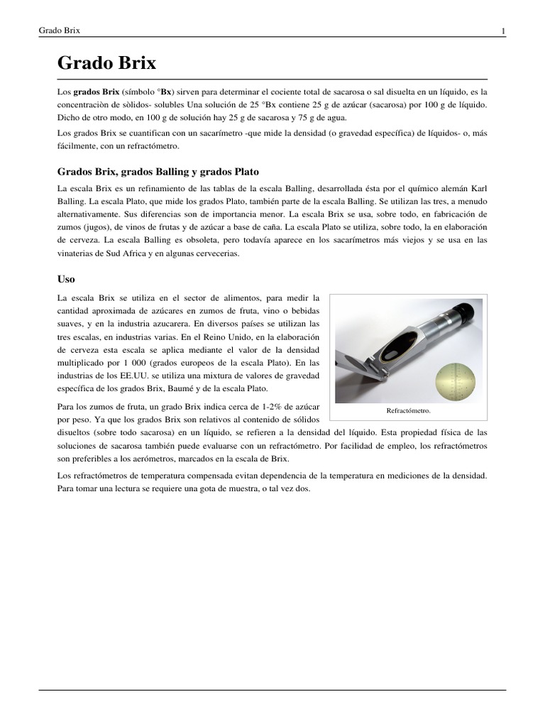 Grado Brix - PDF 2 | PDF | Observación científica | Cantidades fisicas