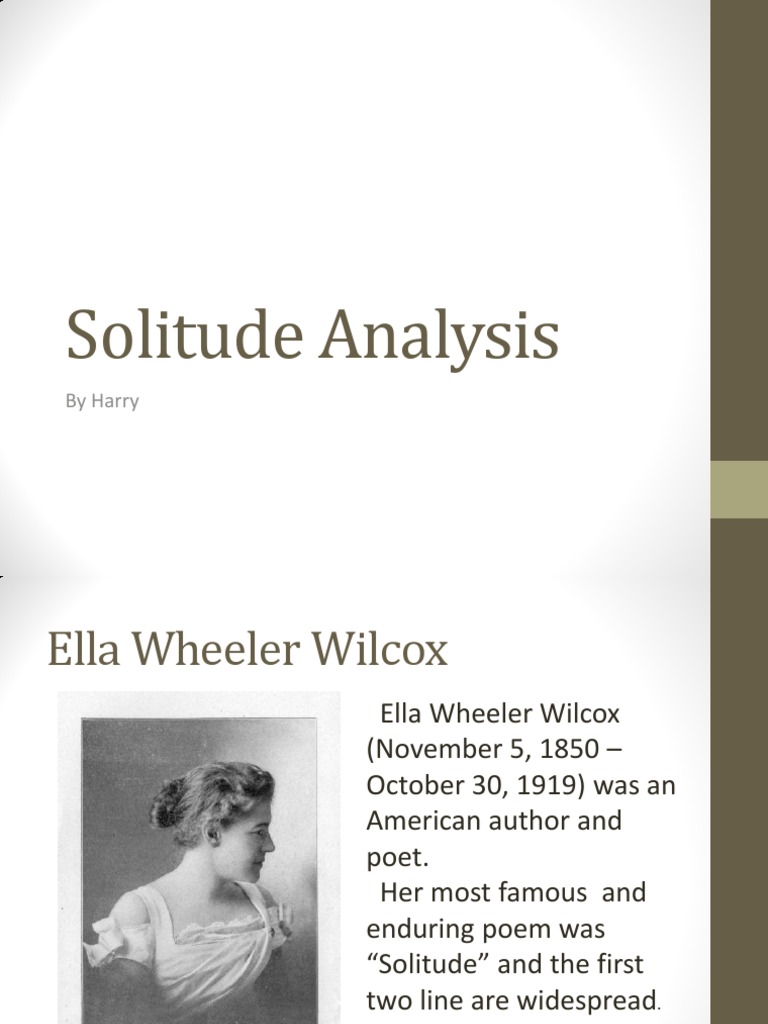 Solitude Analysis | PDF | Poetry