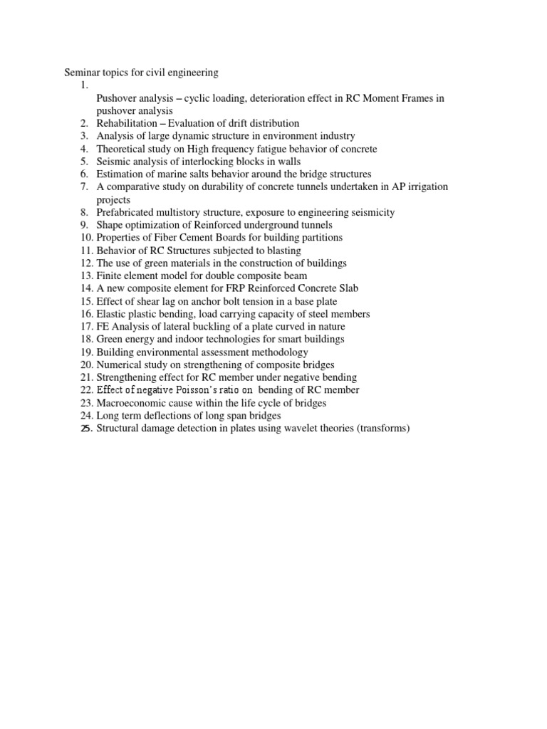 Civil Engineering Seminar Topics | Deformation (Engineering) | Concrete