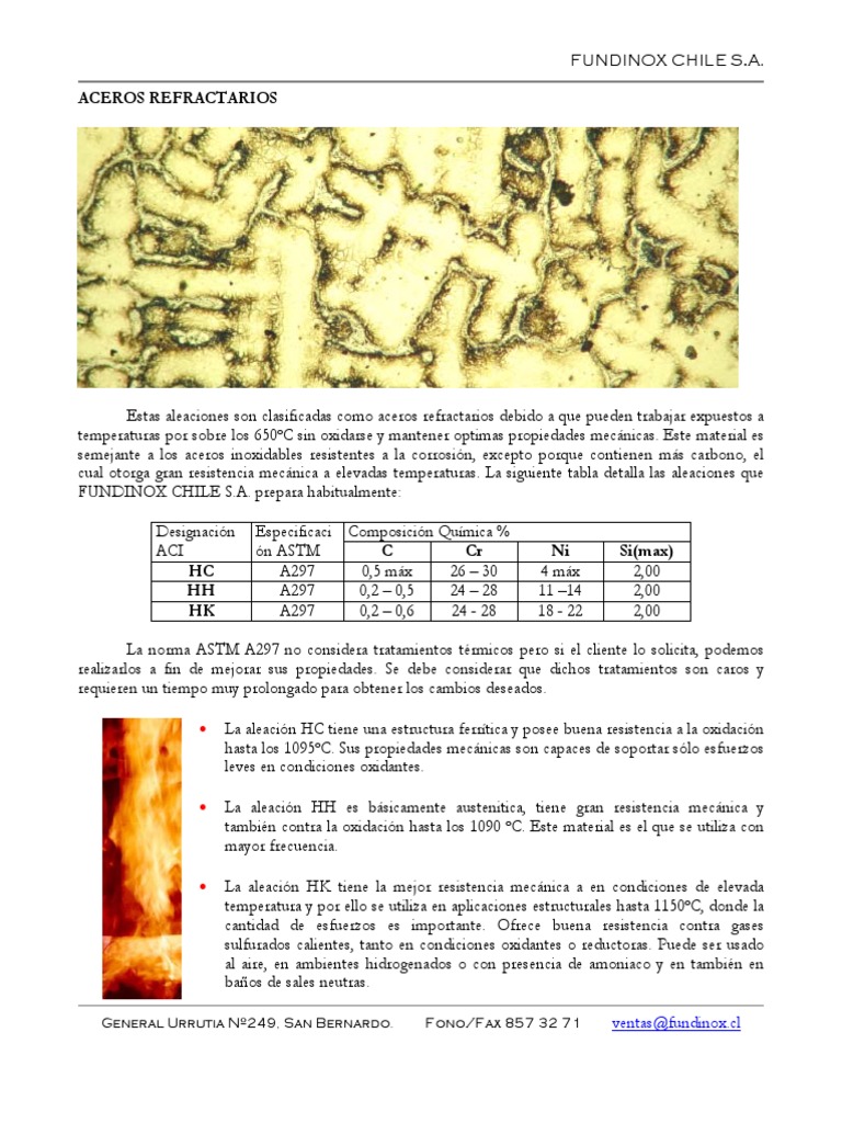 Aceros Refractarios ASTM A297 HK | PDF | Hogar, jardinería y bricolaje