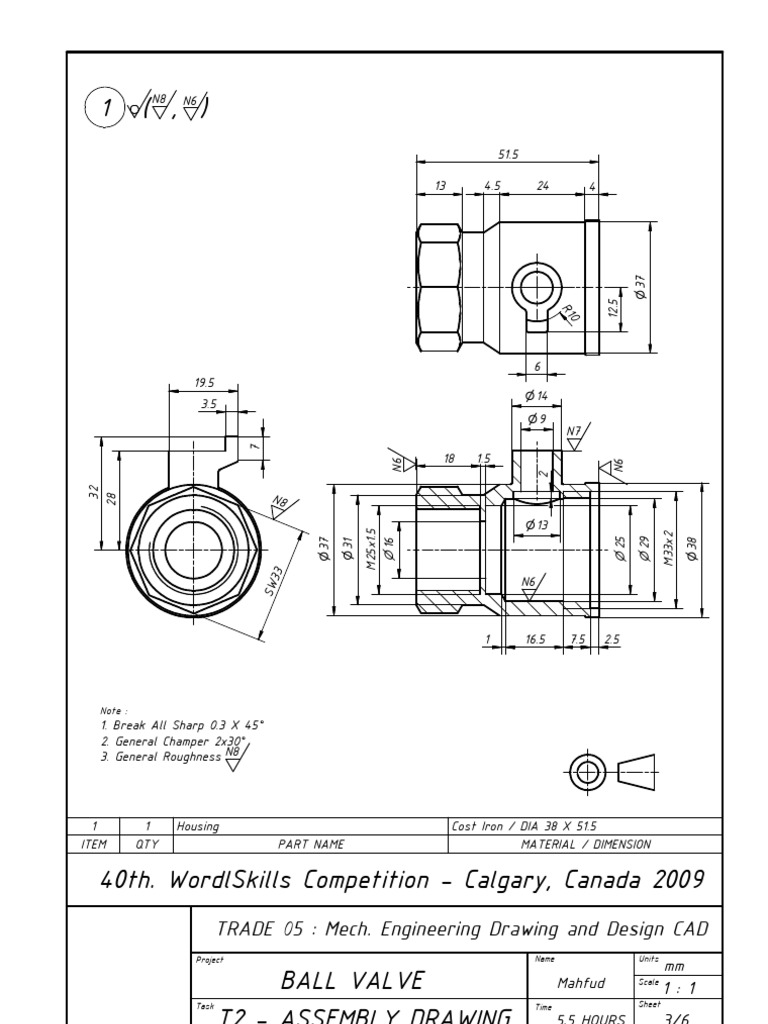 Ball Valve | PDF | Drawing | Technical Drawing