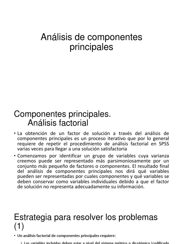 Análisis de componentes principales | Análisis de componentes ...