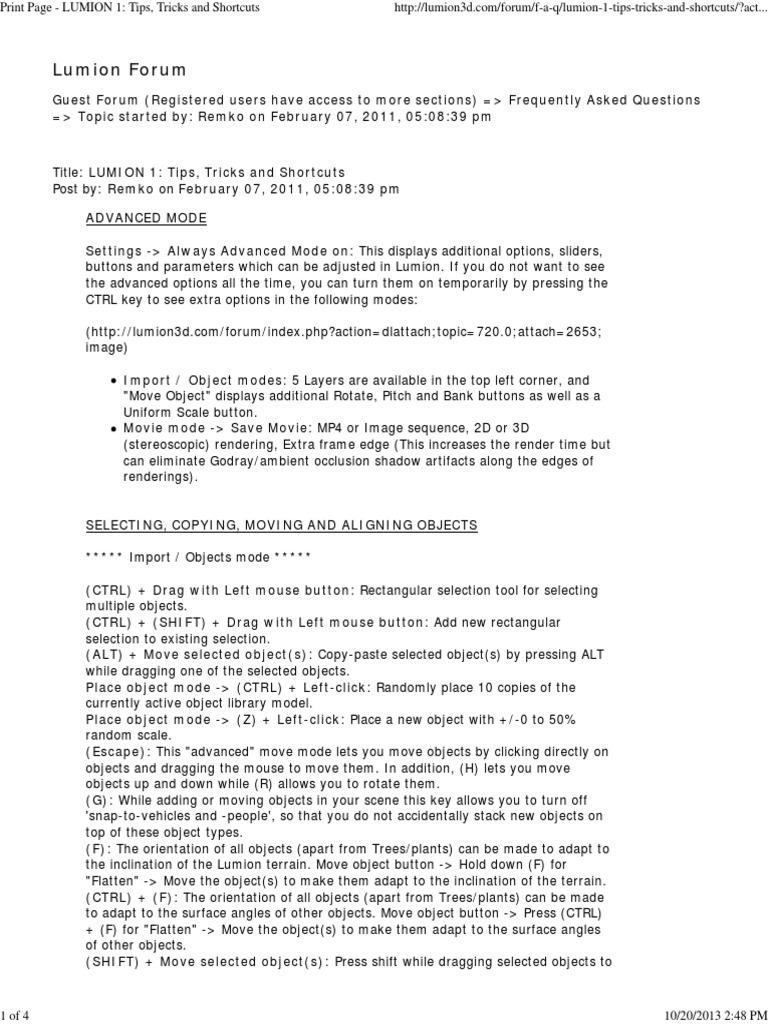 Essential Lumion 1 Tips, Tricks and Shortcuts for Navigation, Selection, Importing Models ...