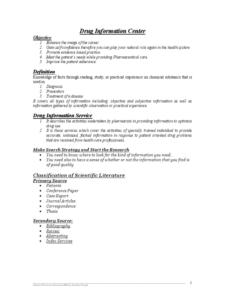 Drug Information Centers | Download Free PDF | Pharmacy | Health ...