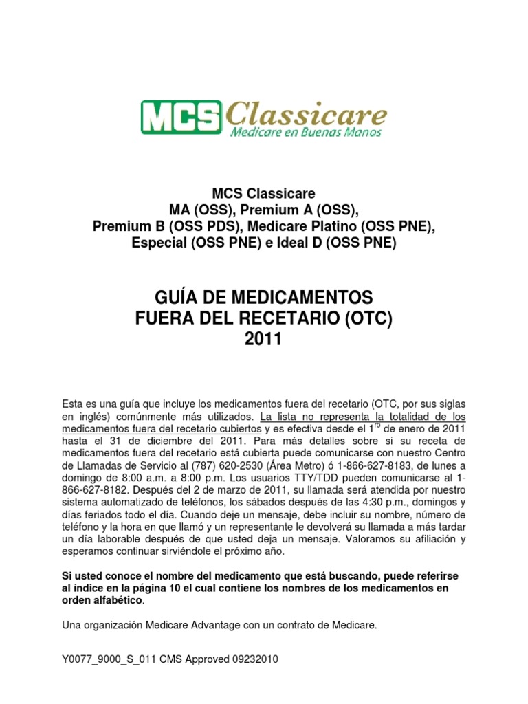 MCS 2011 Guia de Medicamentos OTC | PDF | Farmacia | Medicamentos con ...