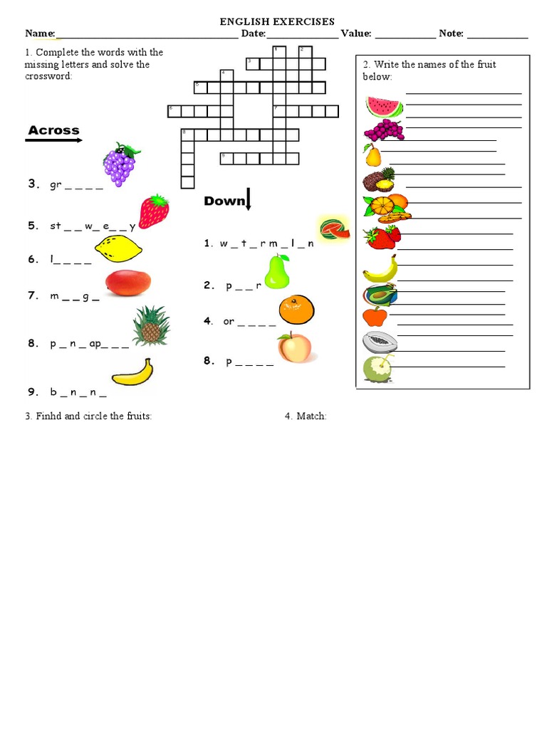 Fruit - Test | PDF | Language Arts & Discipline