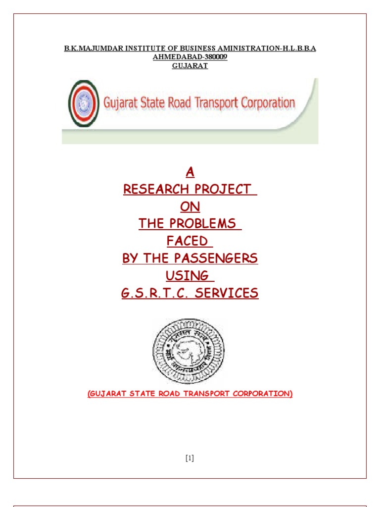 Project On G S R T C By Rahesh And Parag b k m i b a h l b b a