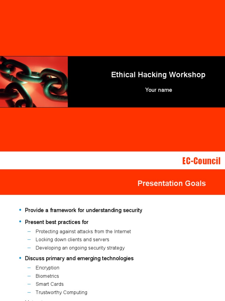 EC-Council: Ethical Hacking Workshop | PDF | Key (Cryptography ...
