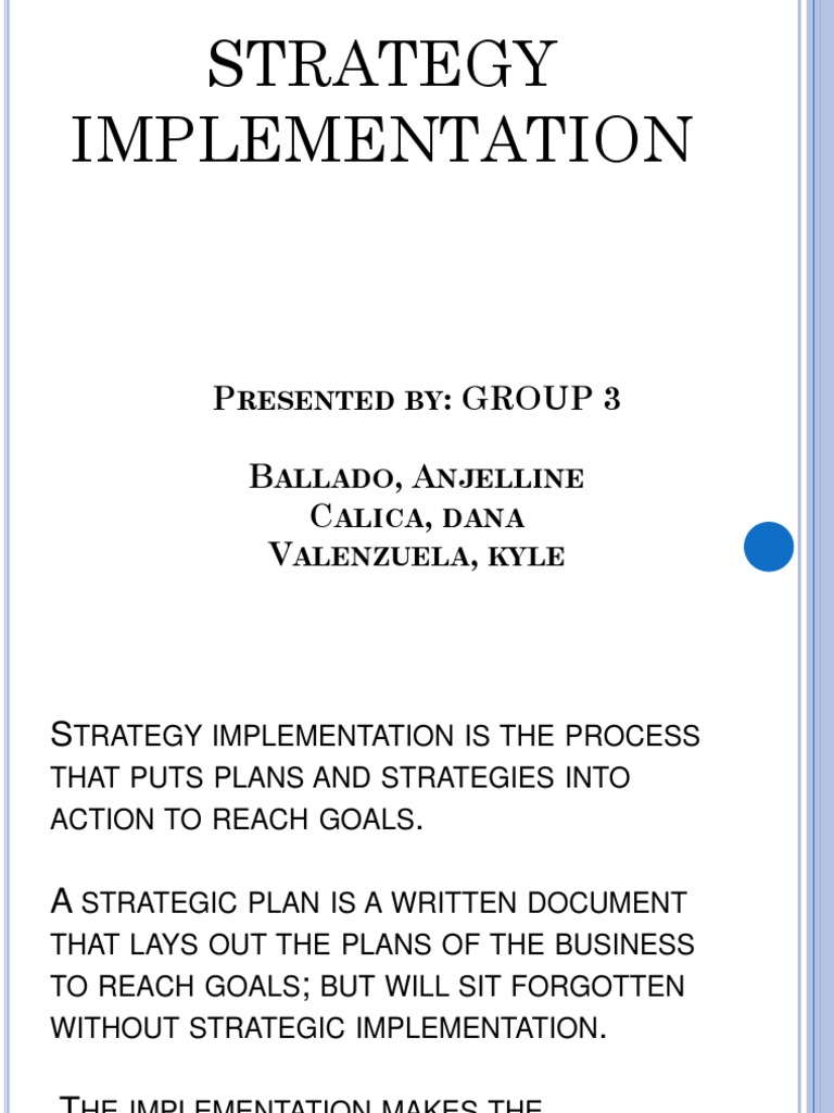 Strategy Implementation | PDF | Strategic Management | Motivation