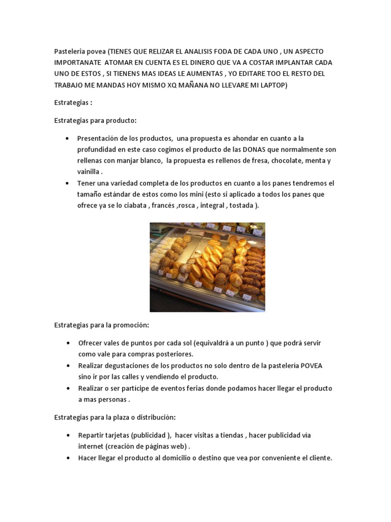 Estrategias FODA para Pastelería Povea | PDF