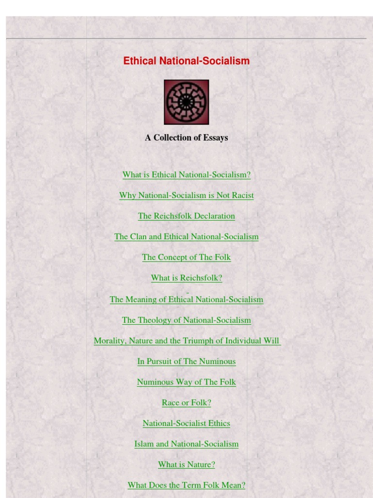 Ethical National Socialism | PDF | Nazism | Idealism