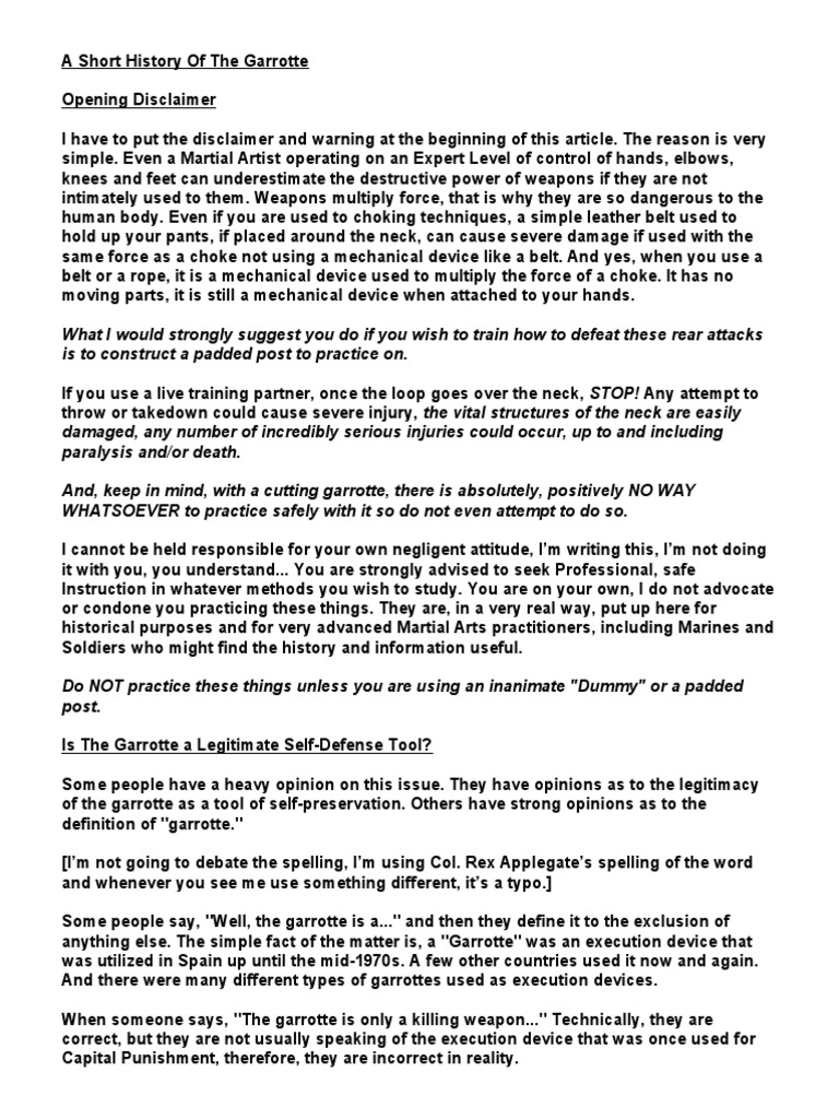 A Short History of The Garrotte | PDF | Hand | Nature