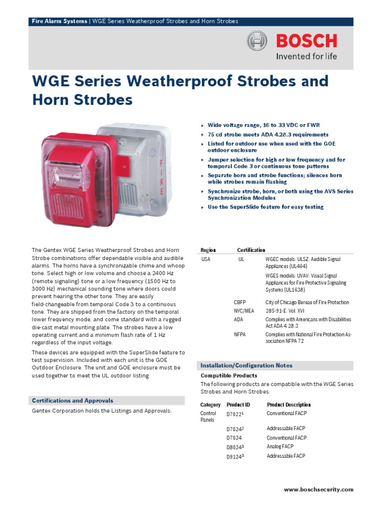 Data Sheet EnUS 2720367243 Strobe Alarm | Pitch (Music) | Frequency