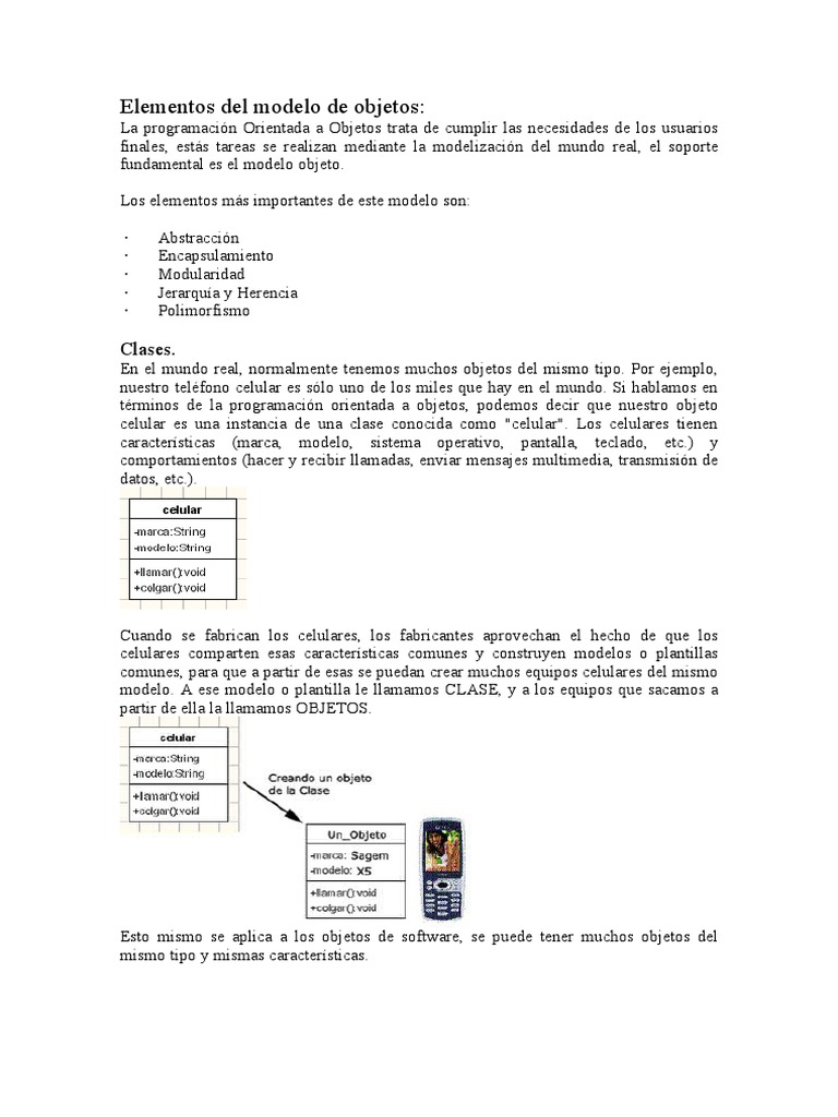 Elementos Del Modelo de Objetos | PDF | Objeto (informática) | Clase ...