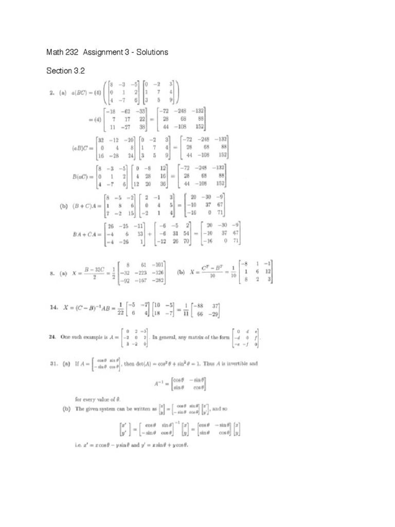 Math 232 Assignment 3 Solutions | PDF