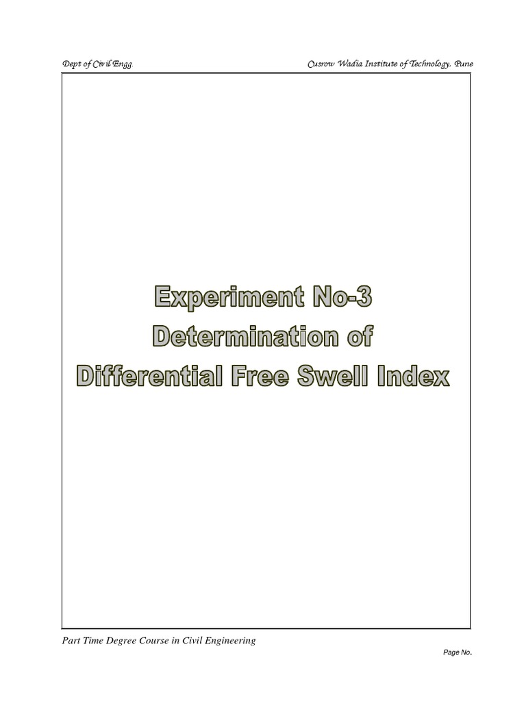 Differential Free Swell Index Test | PDF | Volume | Soil