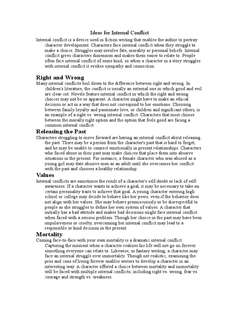 Exploring Internal Conflict in Fiction | PDF | Good And Evil | Morality