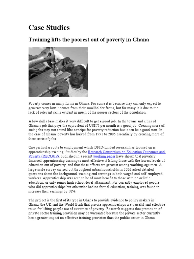 Case Studies: Training Lifts The Poorest Out of Poverty in Ghana | PDF ...