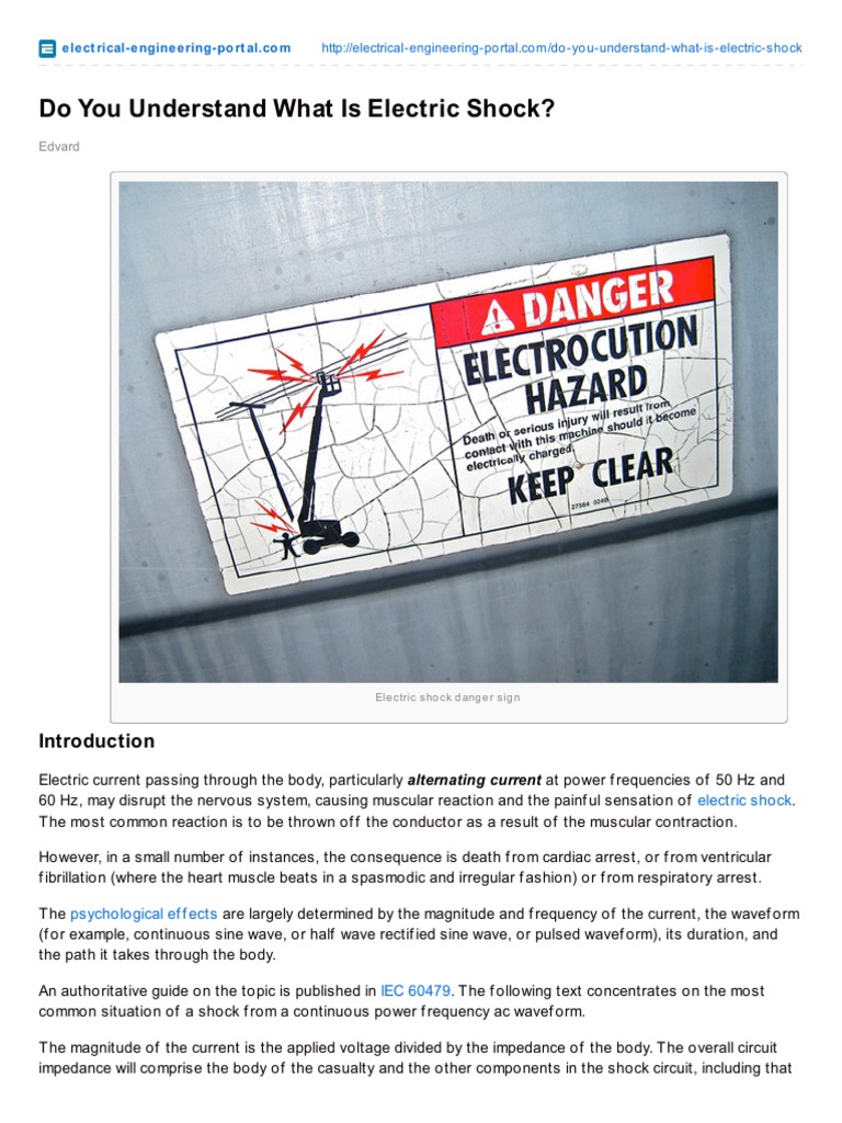 Do You Understand What Is Electric Shock | PDF | Electric Shock ...