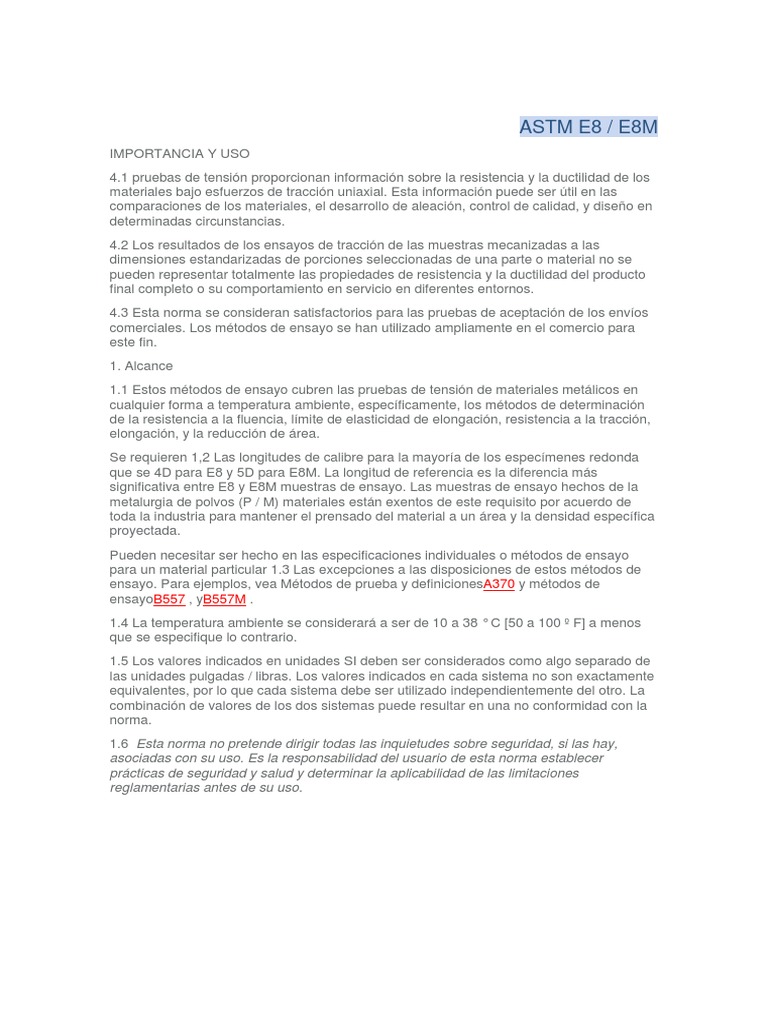 Pruebas de Tensión ASTM E8/E8M | PDF | Ciencia y matemáticas | Informática