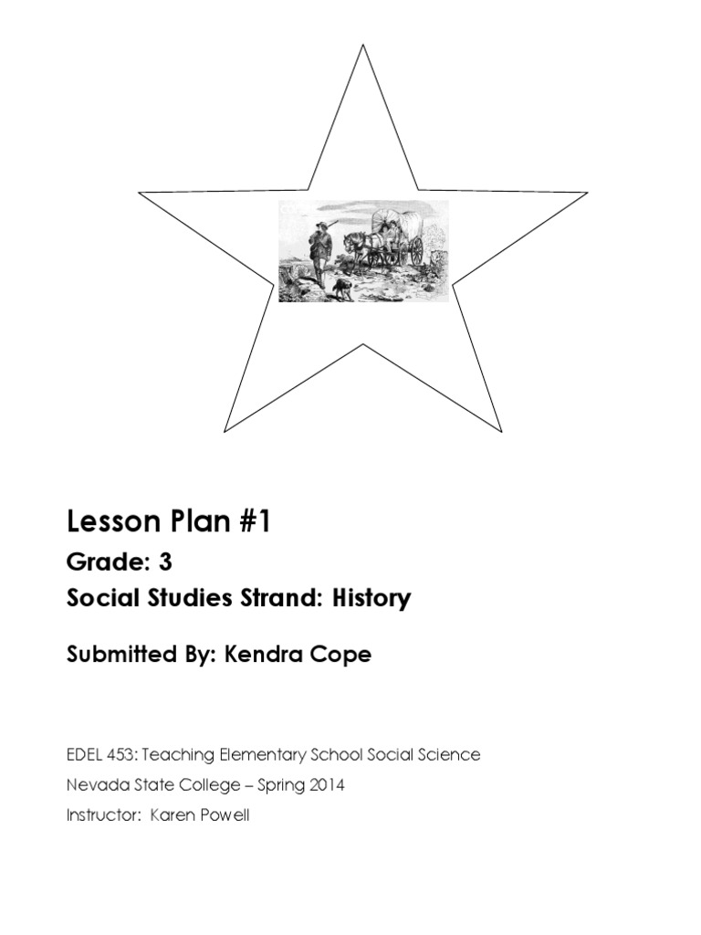 3rd Grade History Lesson Plan: Westward Expansion | PDF | Lesson Plan ...